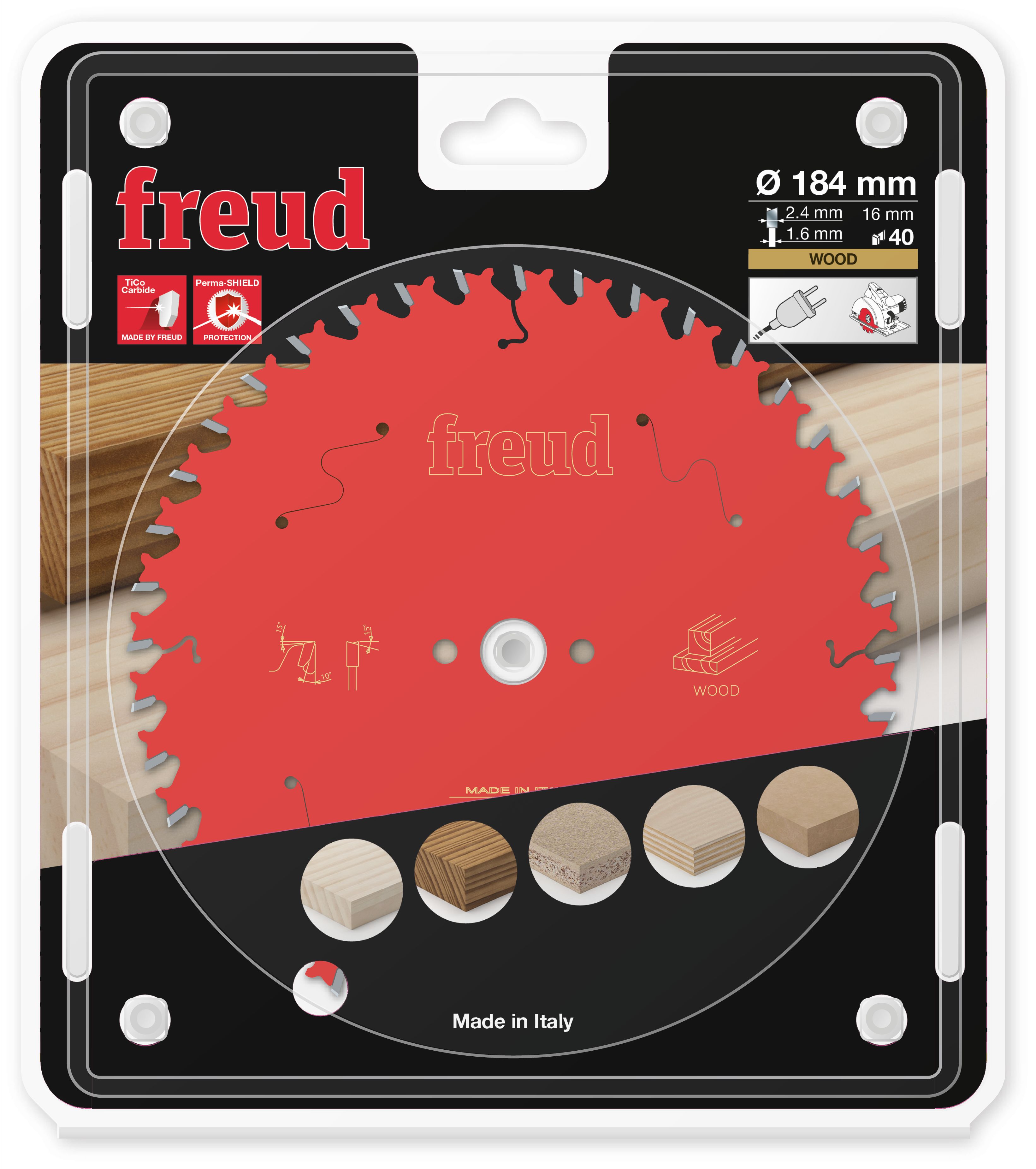 Freud F03FS09704 184mm x 16mm x 40T Circular Saw Blade