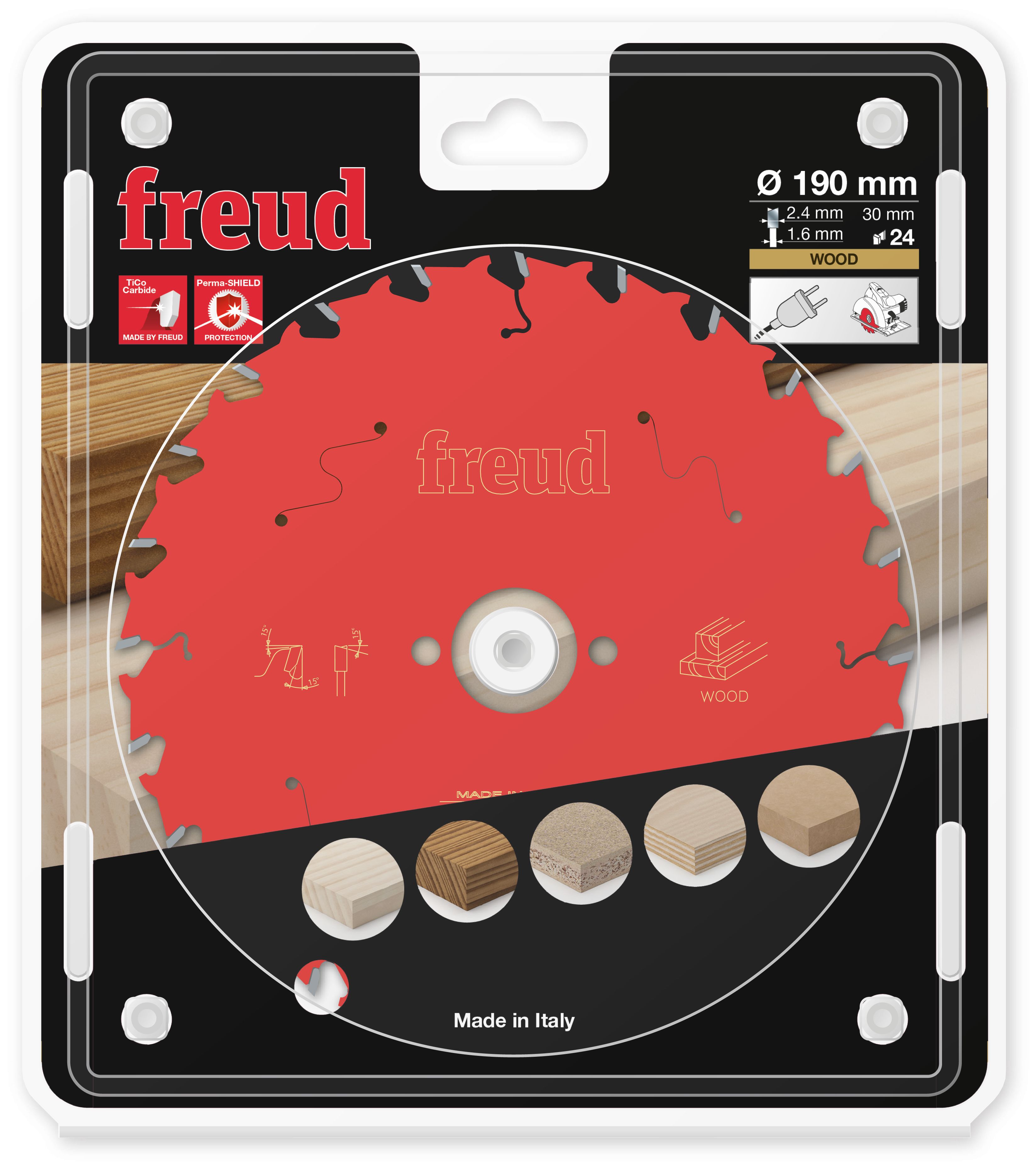 Freud F03FS09717 190mm x 30mm x 24T Circular Saw Blade Freud